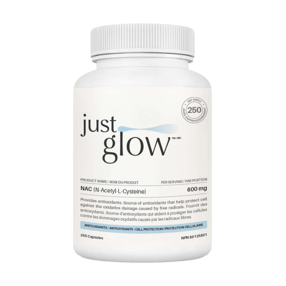 Just Glow NAC 600mg 250 Capsules - Boost Glutathione