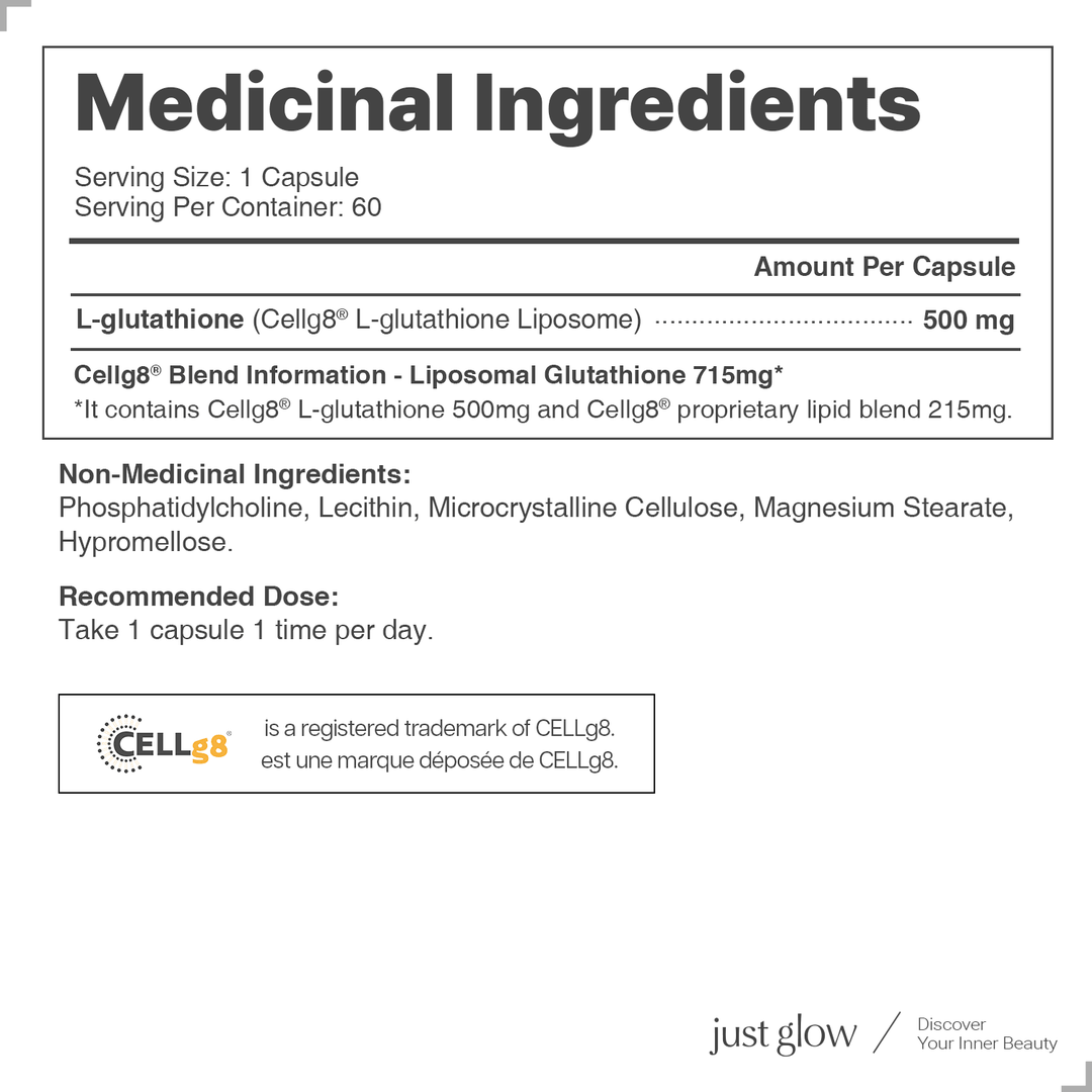 CELLg8® Liposomal Glutathione 500mg – 20x Greater Absorption – Just Glow